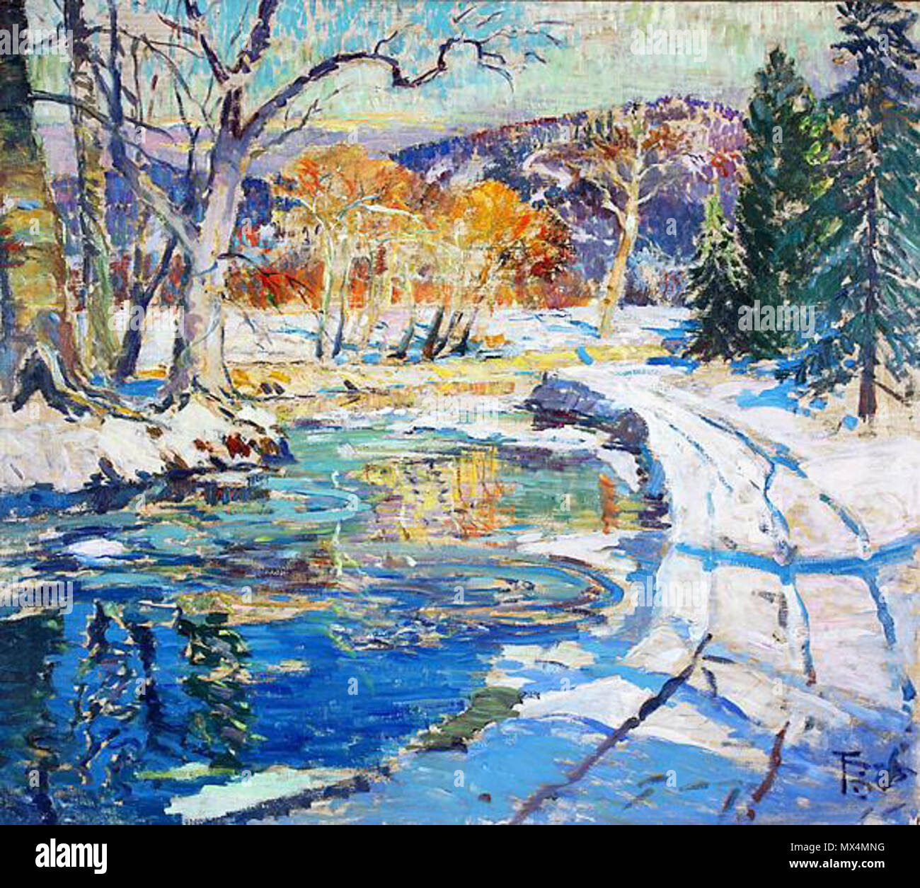 . English: Thomas P. Barnett, 'In the Heart of the Ozarks', painting ...