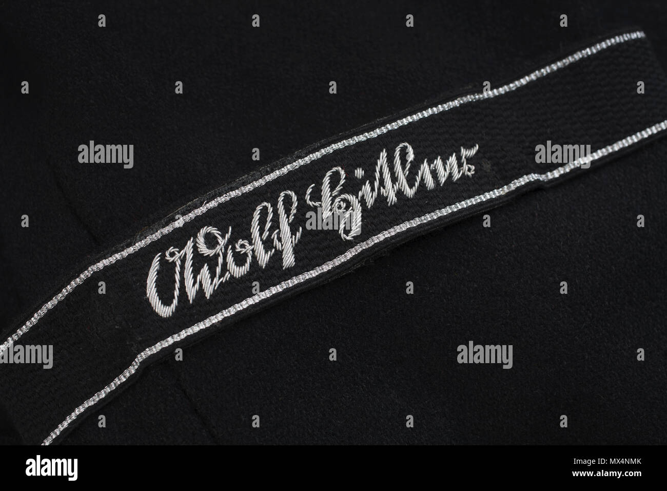 WW2 German nazi SS military black uniform and insignia background Stock ...