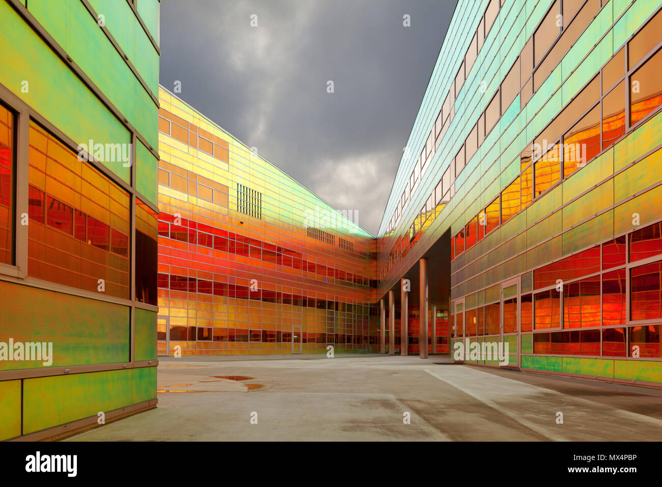 La Defense Office complex with the façade of the inner courtyard is ...