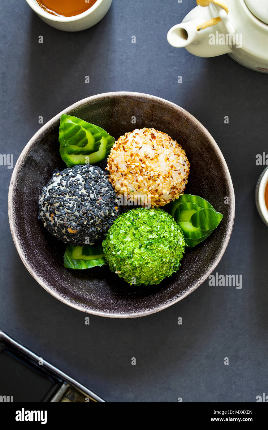 Japanese onigiri sushi rice balls Stock Photo - Alamy