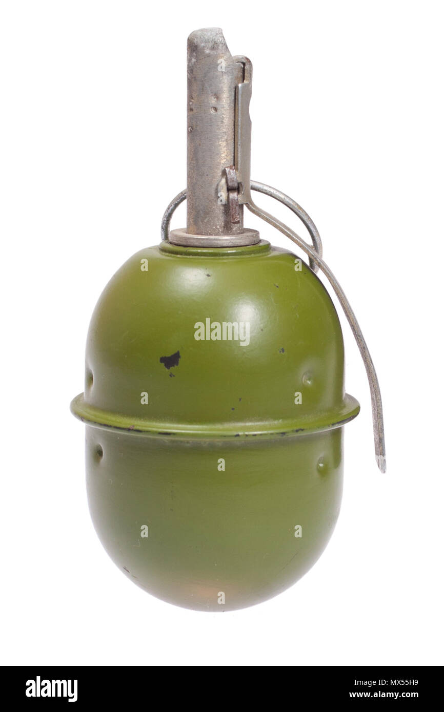 World War Two Soviet hand grenade isolated on a white background Stock ...