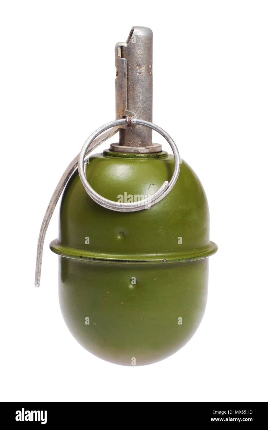 World War Two Soviet hand grenade isolated on a white background Stock ...