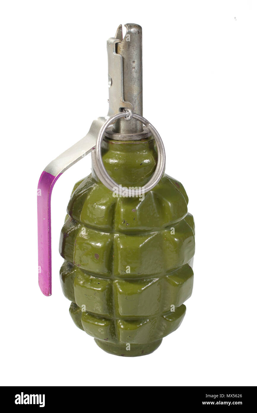 pineapple hand grenade isolated on a white background Stock Photo - Alamy