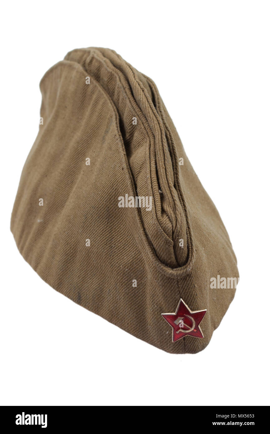 Soviet Army soldiers forage-cap Stock Photo - Alamy