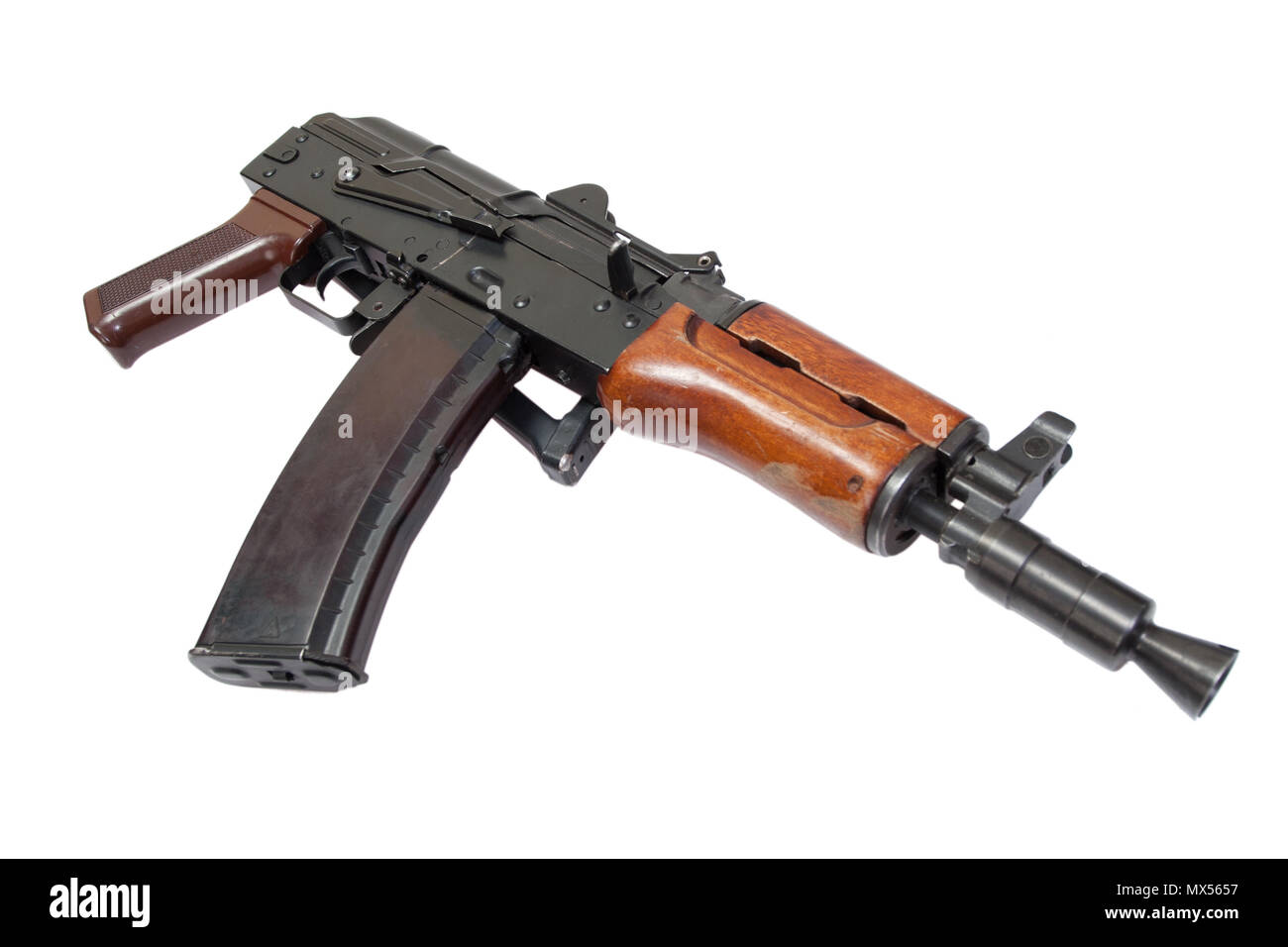 kalashnikov aks74u isolated on a white background Stock Photo - Alamy
