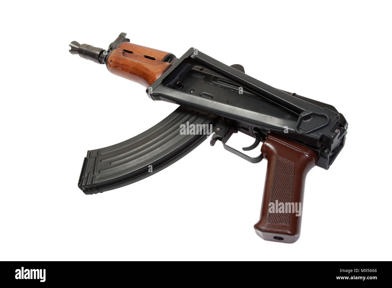 kalashnikov aks74u isolated on a white background Stock Photo - Alamy