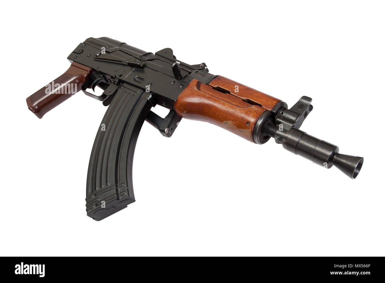 kalashnikov aks74u isolated on a white background Stock Photo - Alamy