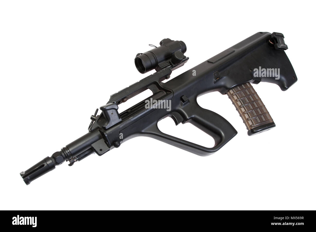 Steyer Aug assault rifle isolated Stock Photo - Alamy