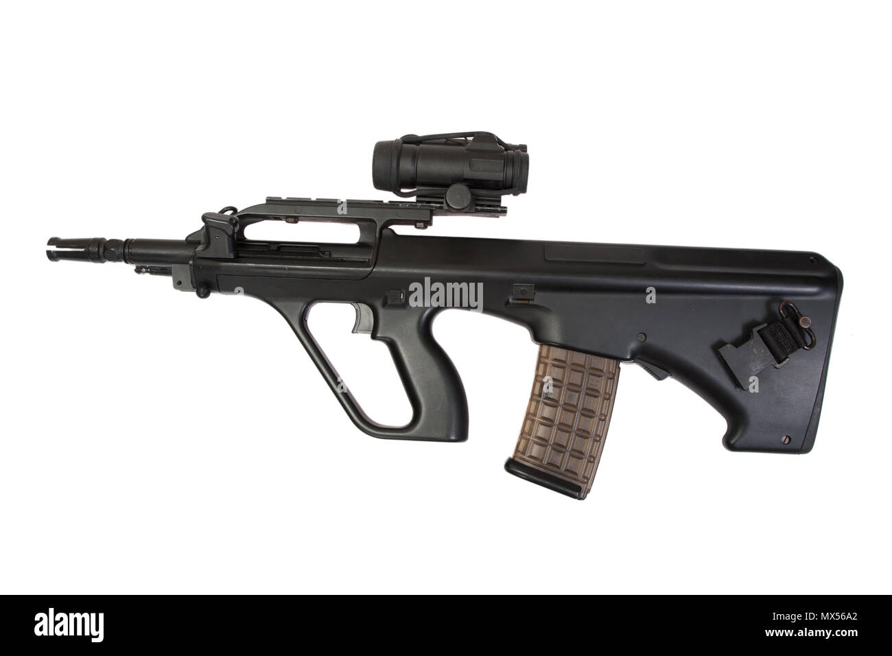 Steyer Aug assault rifle isolated Stock Photo - Alamy