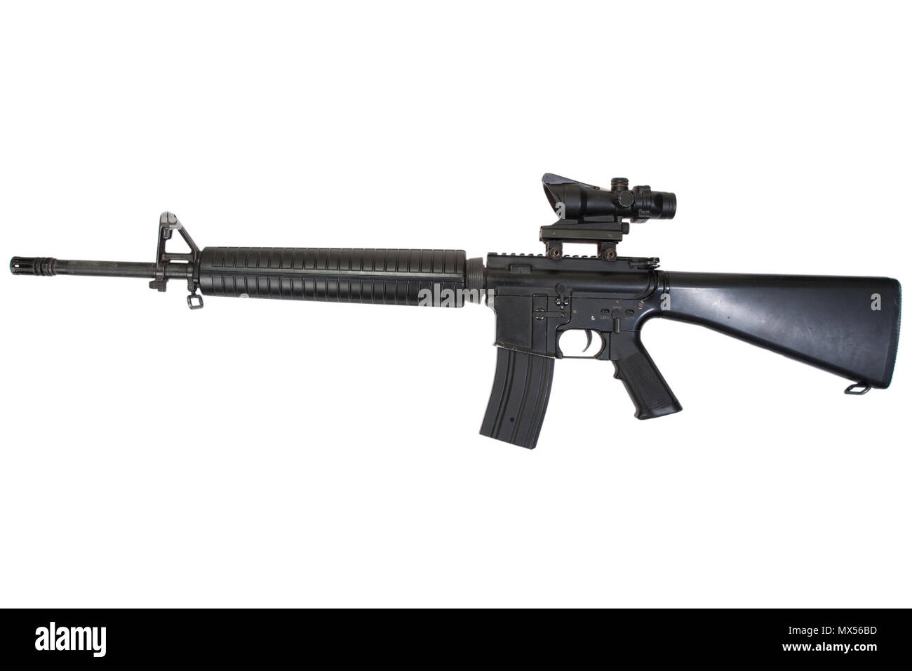m16 rifle with optical sight isolated on white background Stock Photo ...
