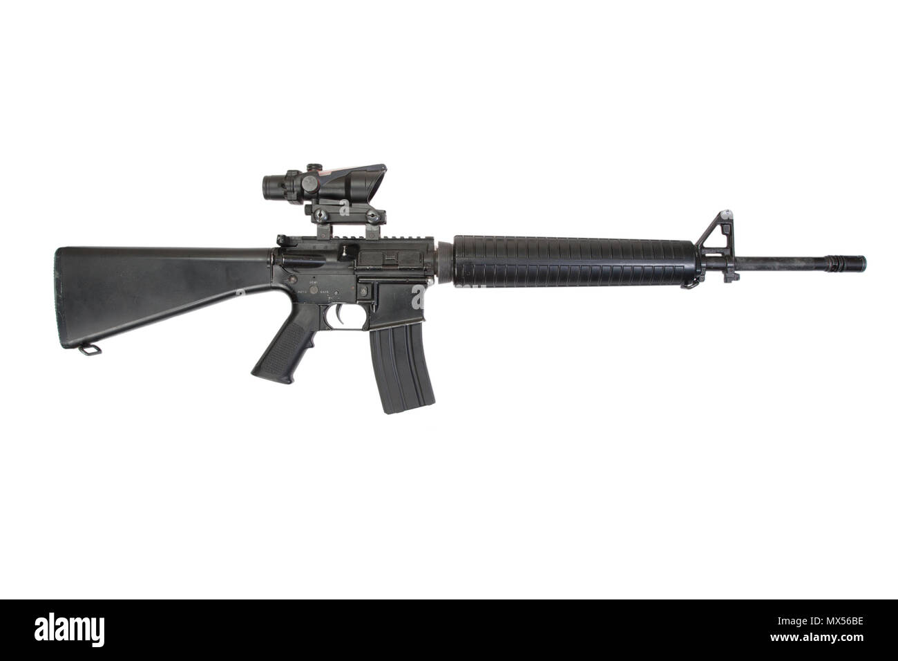 m16 rifle with optical sight isolated on white background Stock Photo ...
