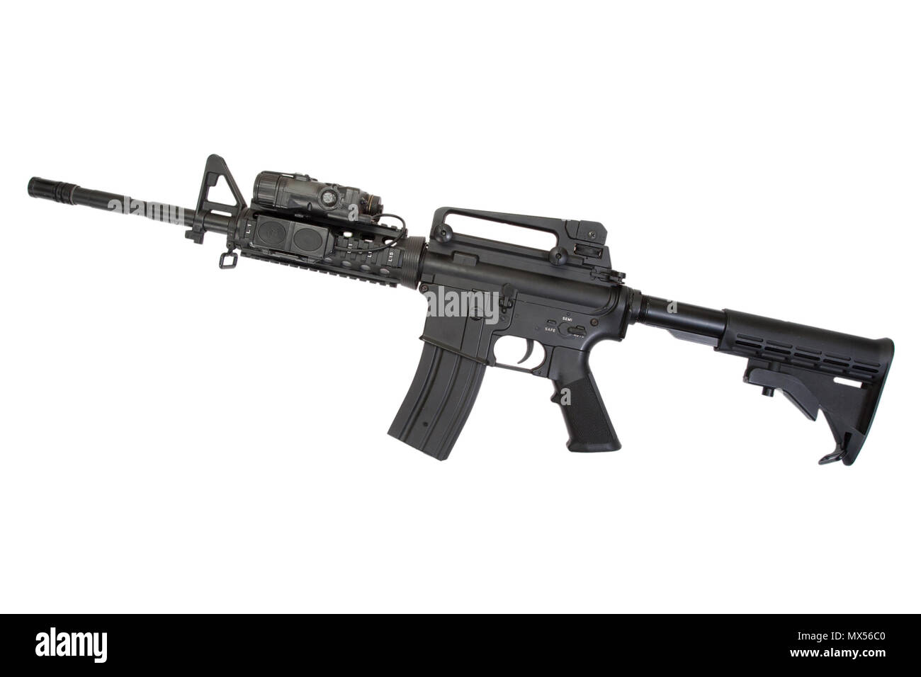 special operation carbine on white background Stock Photo - Alamy
