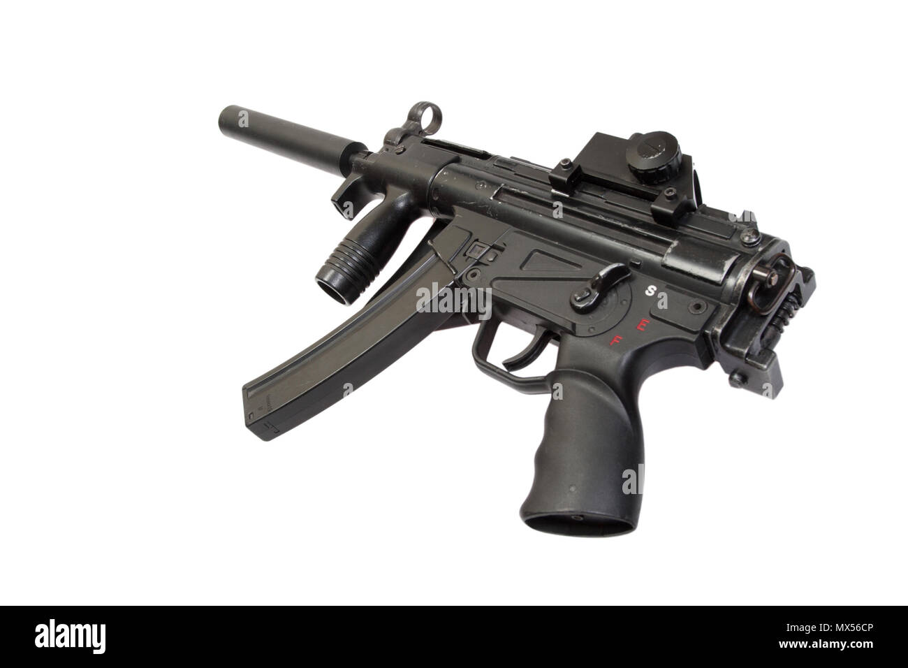 submachine gun with silencer isolated Stock Photo - Alamy