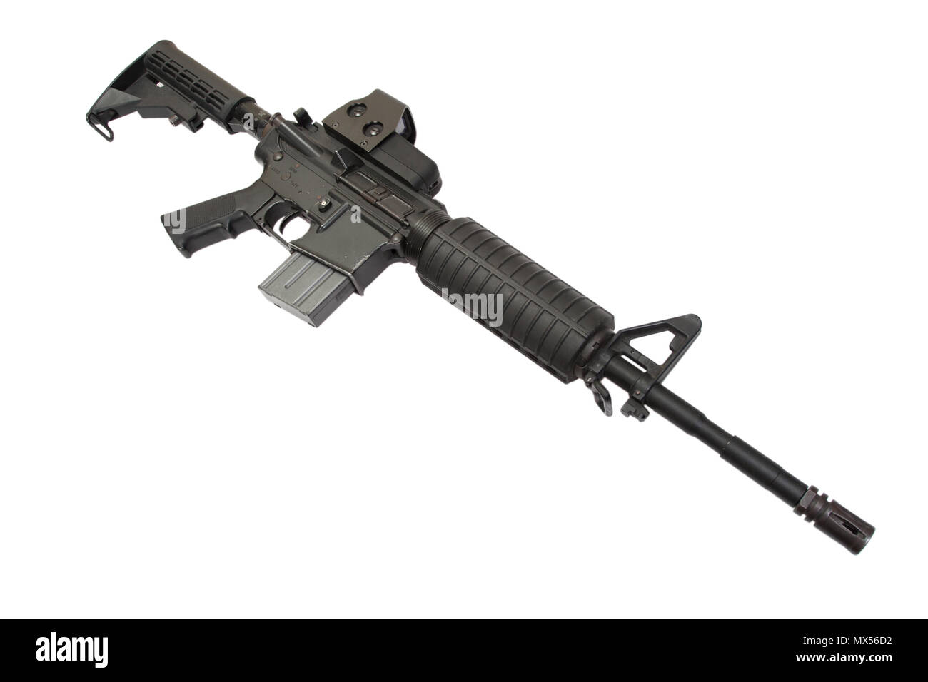 M4A1 carbine with optical gunsight isolated on a white background Stock ...