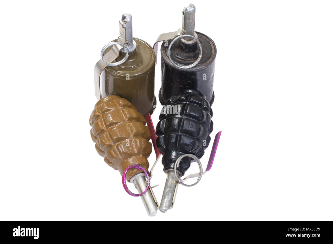 hand grenades isolated on a white background Stock Photo - Alamy