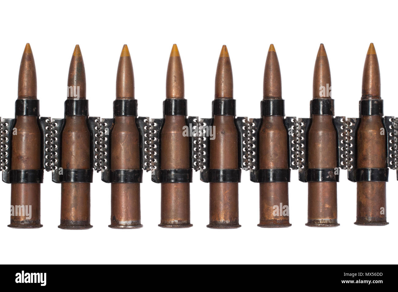 chain of ammo on white background Stock Photo - Alamy