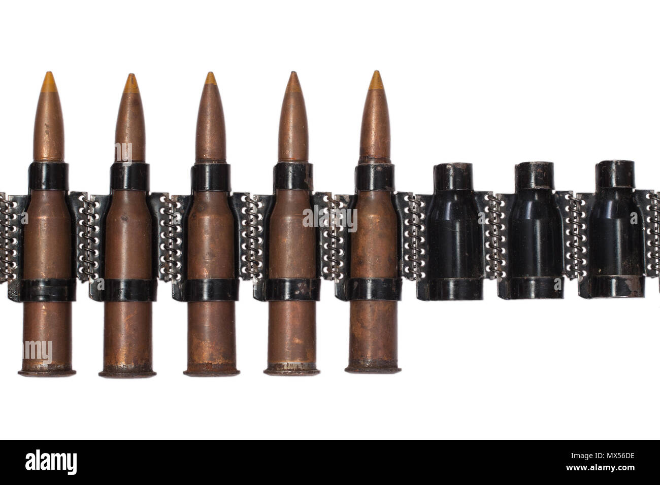 chain of ammo on white background Stock Photo - Alamy