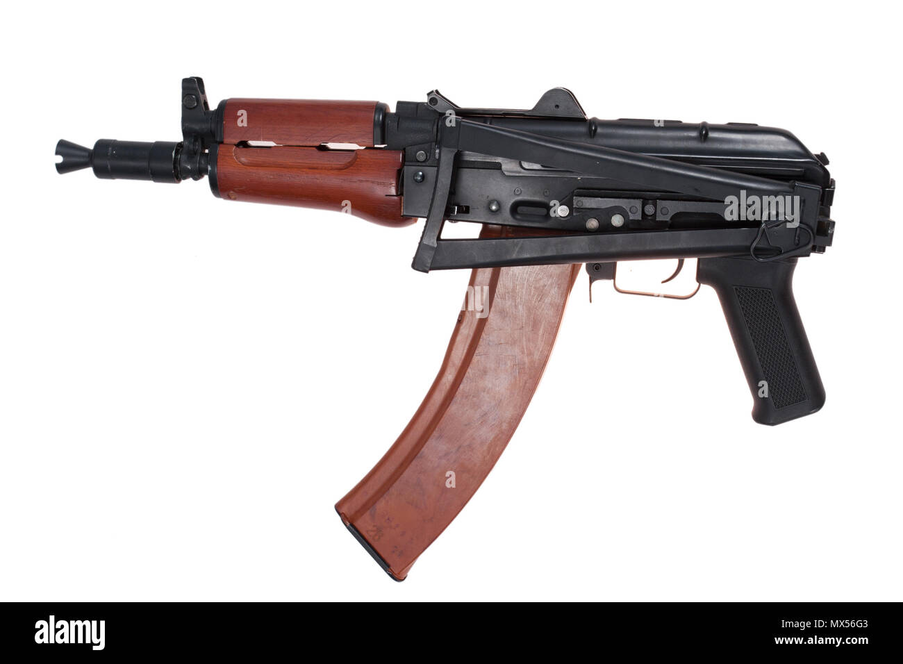 kalashnikov aks74u with machine-gun shop isolated on a white background ...