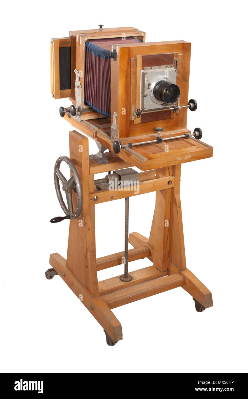 Old Wooden Big Format Camera Stock Photo - Alamy