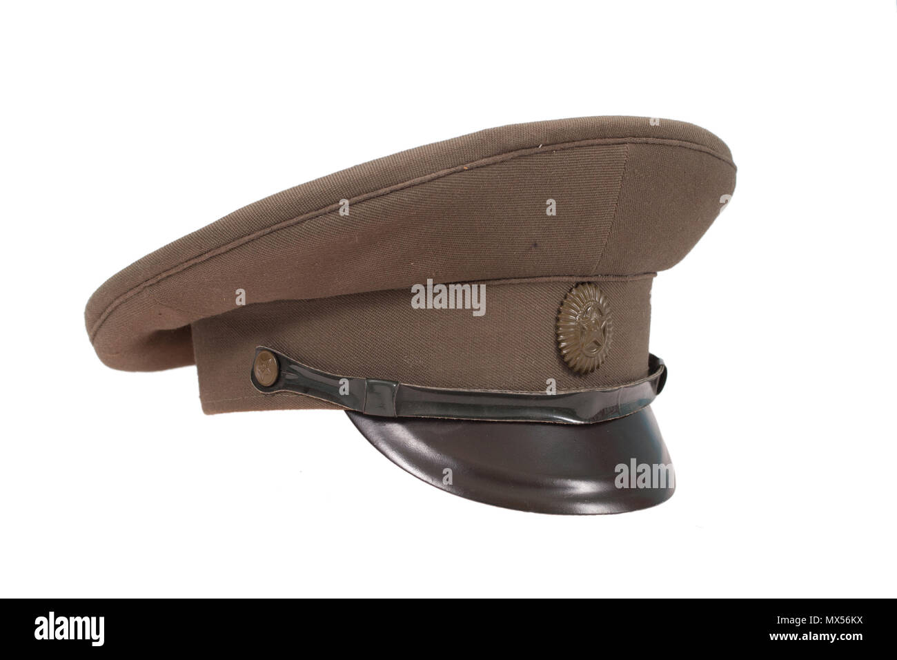 soviet army officer's field cap isolated on white background Stock ...