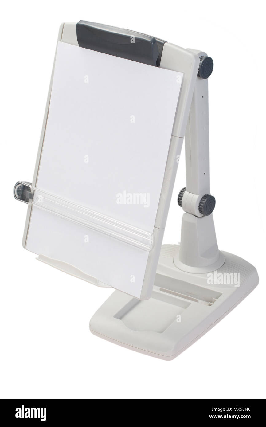 copyholder with blank paper Stock Photo - Alamy