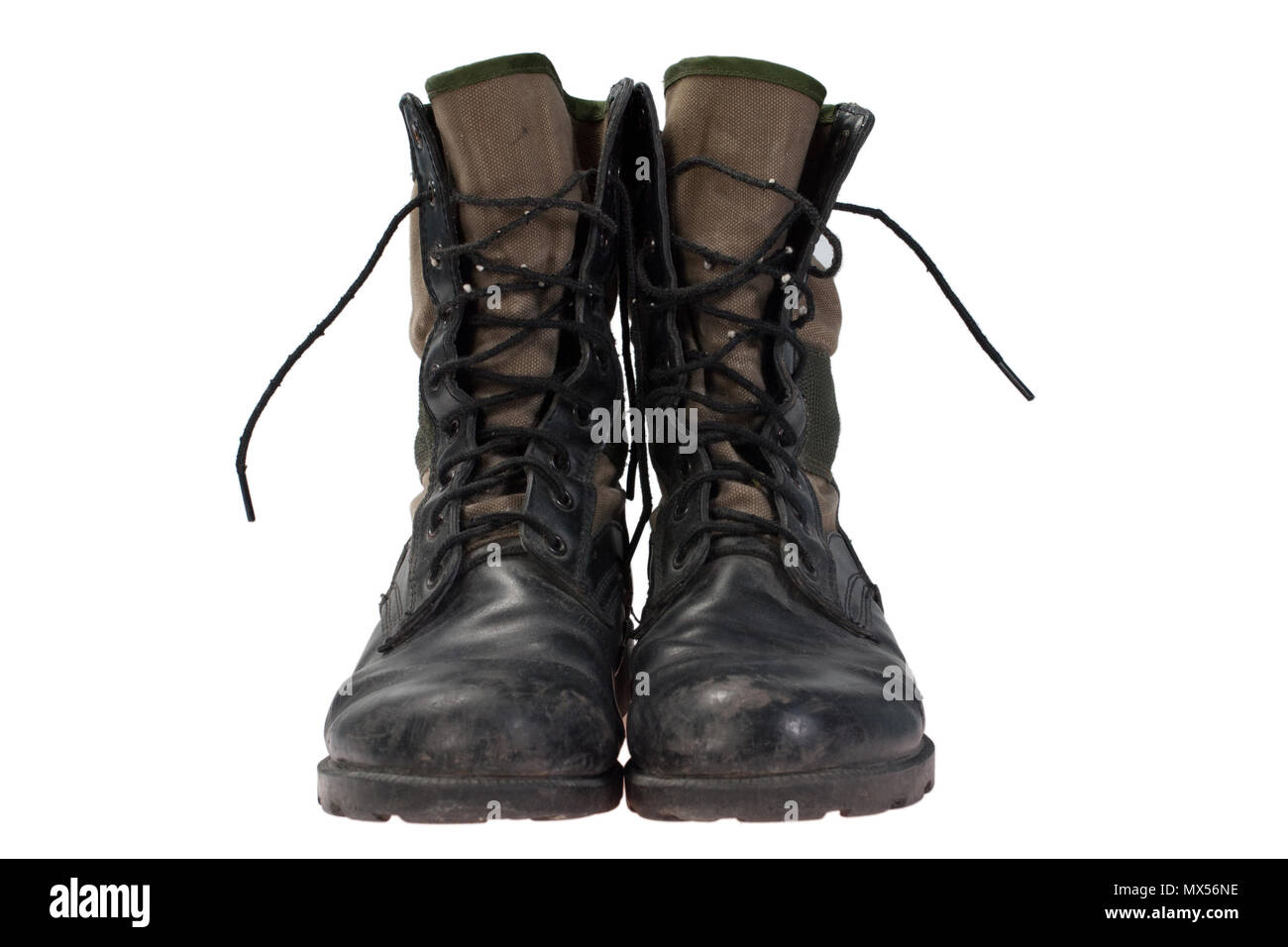 old used jungle boots vietnam war period isolated Stock Photo - Alamy