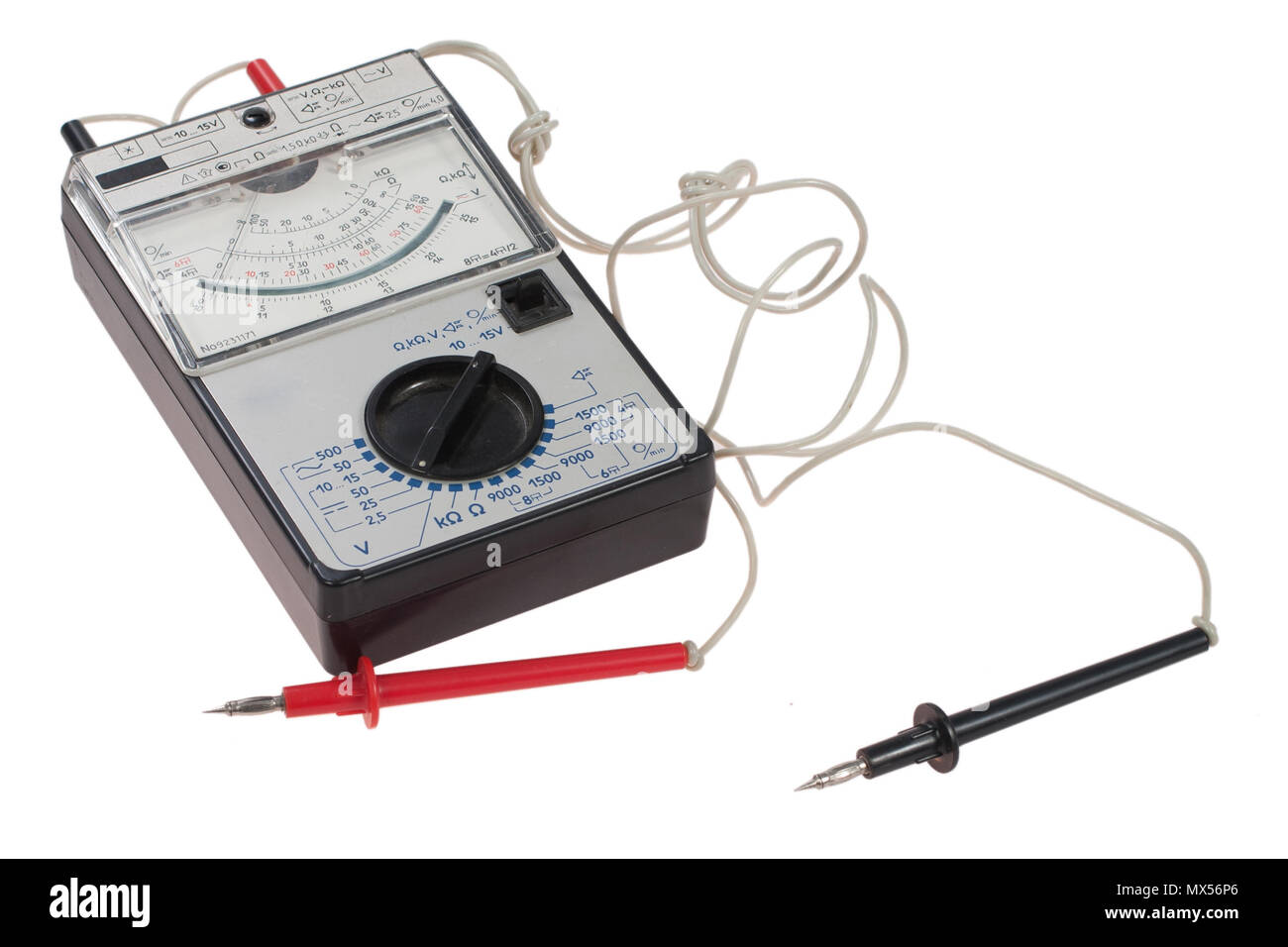Old analog multimeter isolated on the white background Stock Photo - Alamy