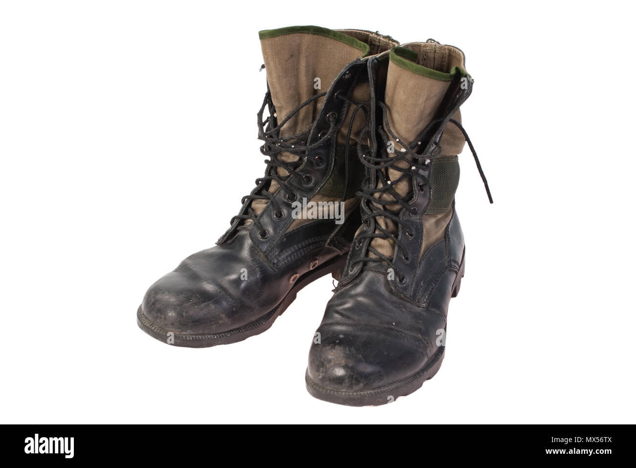 old used jungle boots vietnam war period isolated Stock Photo - Alamy