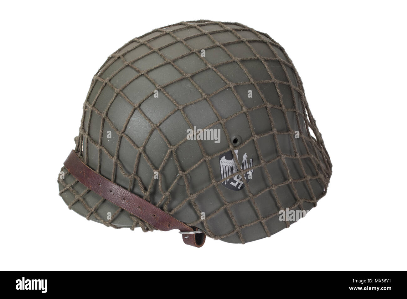 German Army helmet World War II period isolated on a white background ...