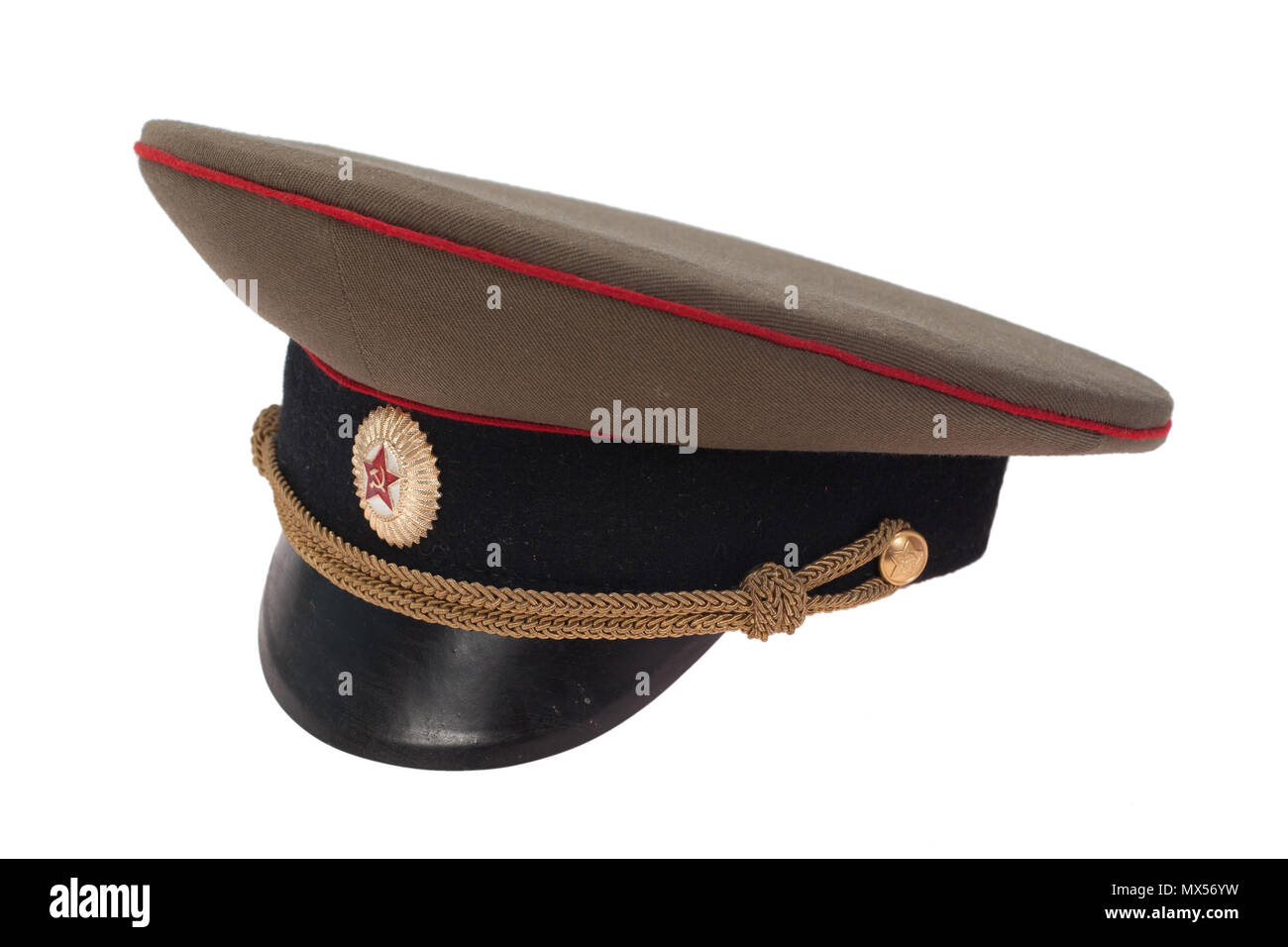 soviet army officer's cap isolated on white background Stock Photo - Alamy
