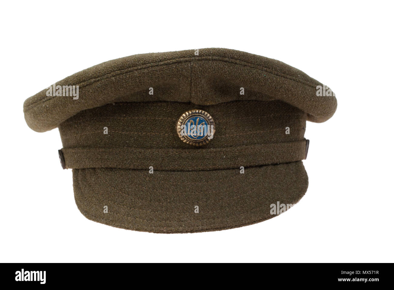 Ukrainian army cap World War I period isolated on a white background ...