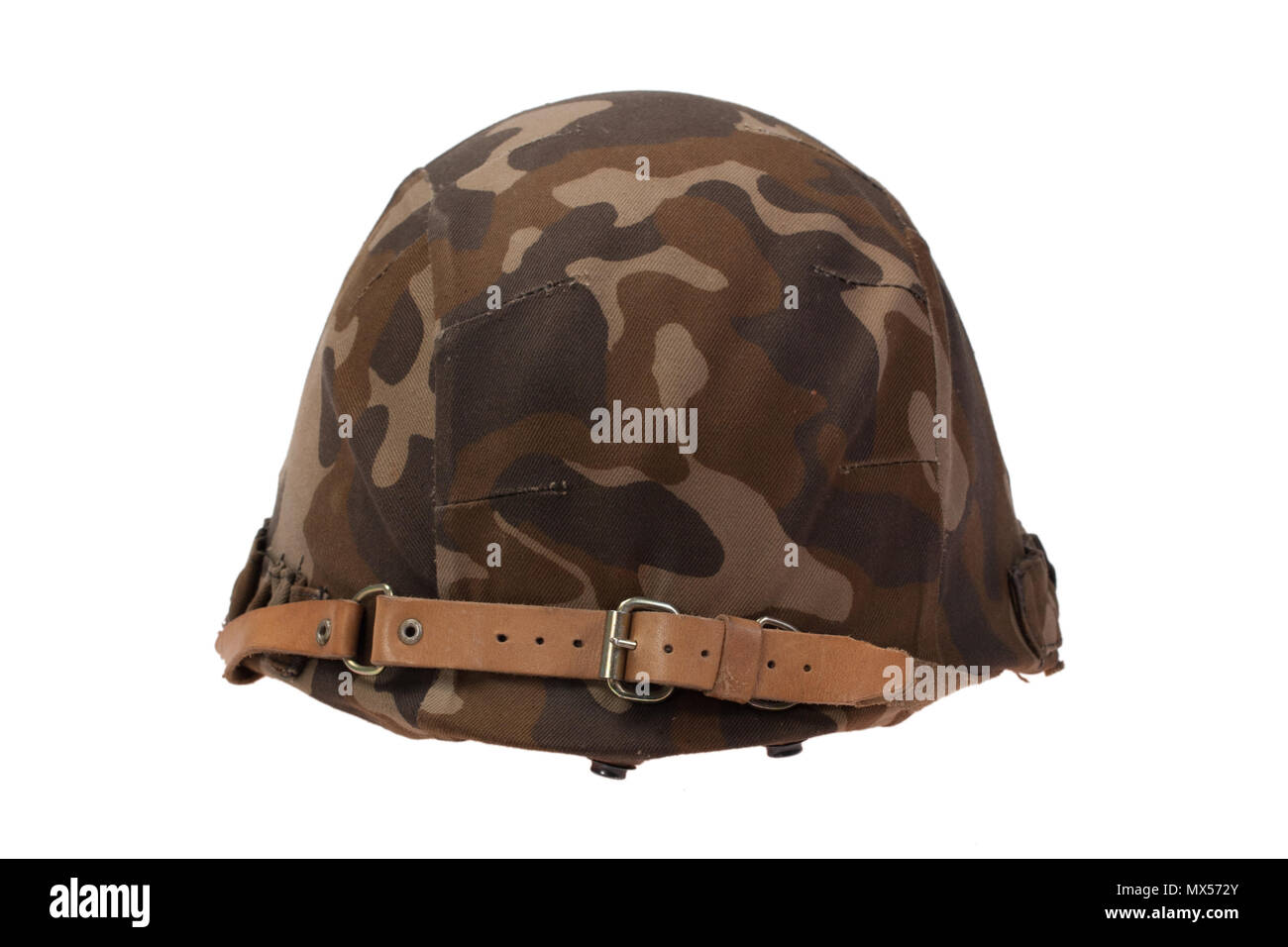 Soviet army helmet with camouflaged cover isolated on white Stock Photo ...