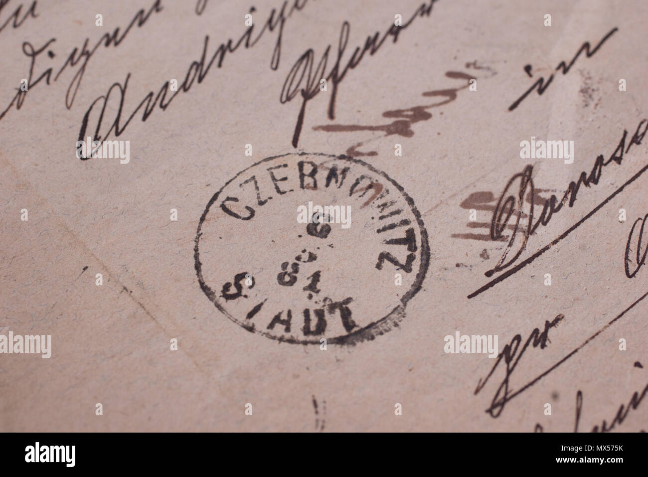 Vintage old papers, old ink pen, handwrite letters and old ink pot ...