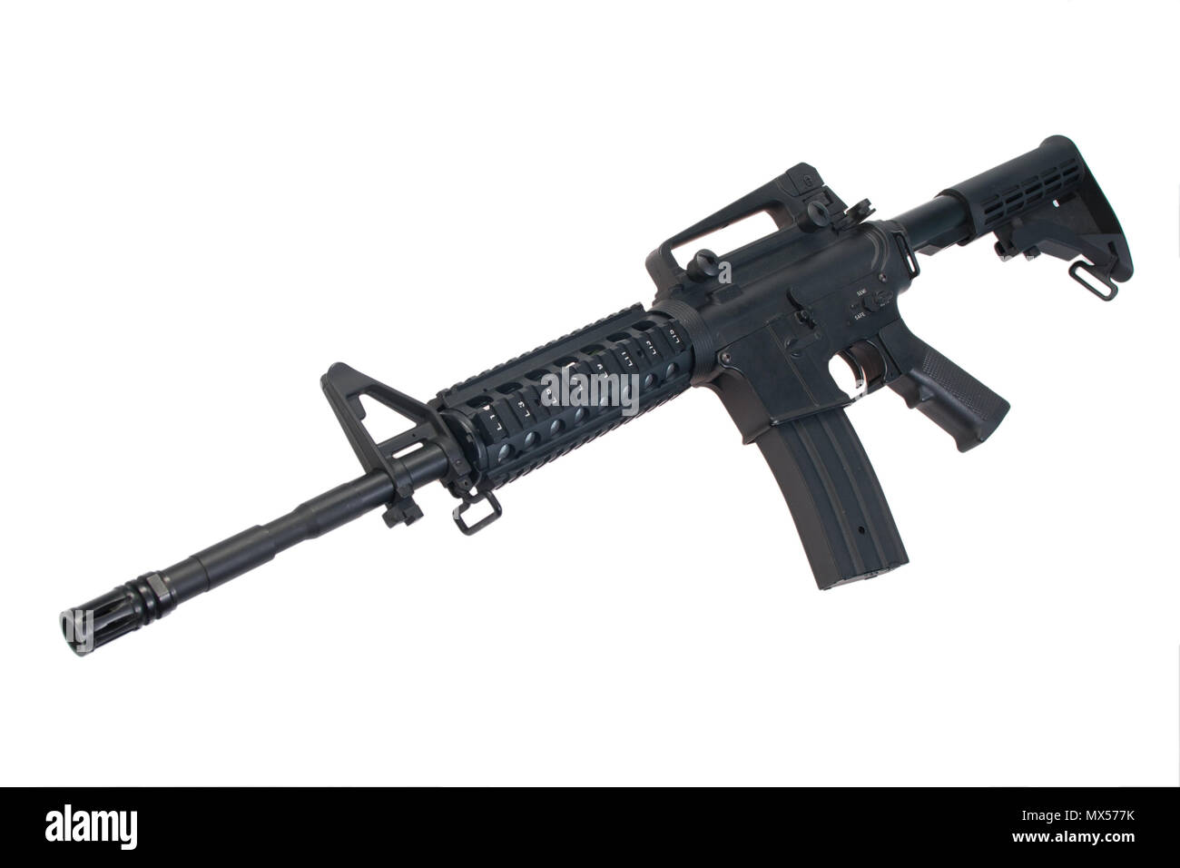 assault rifle isolated on a white background Stock Photo - Alamy