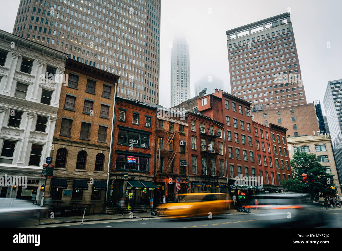Water Street, in the Financial District of Manhattan, New York City ...