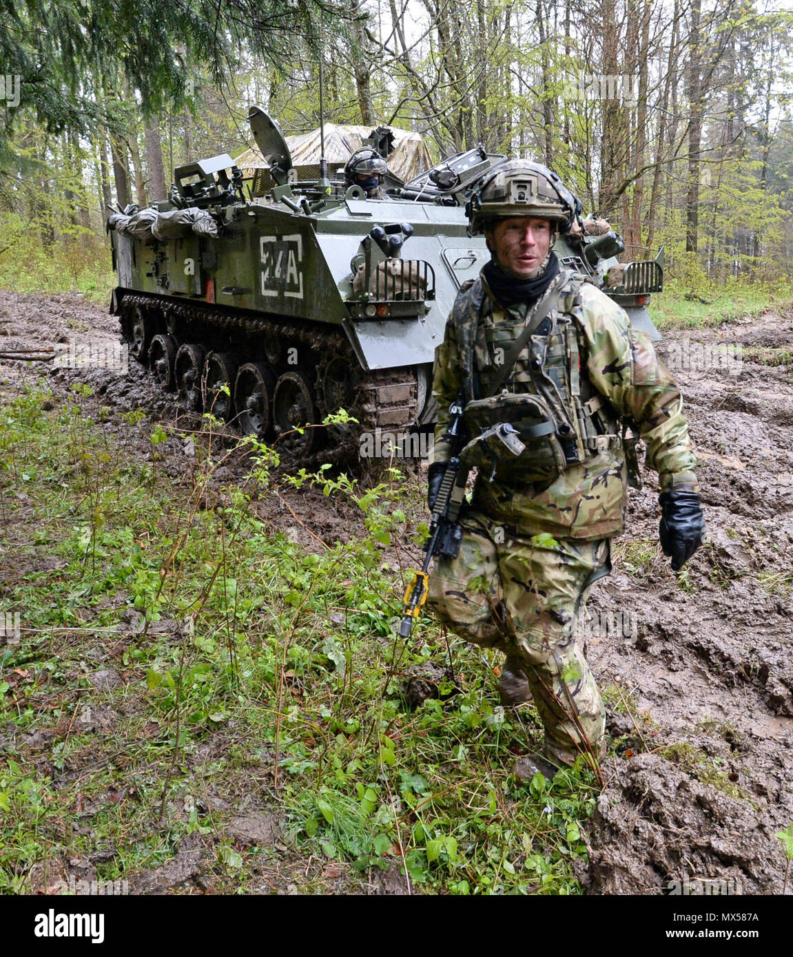 A soldier from the Queen's Royal Hussars Battlegroup, 20th Armored ...