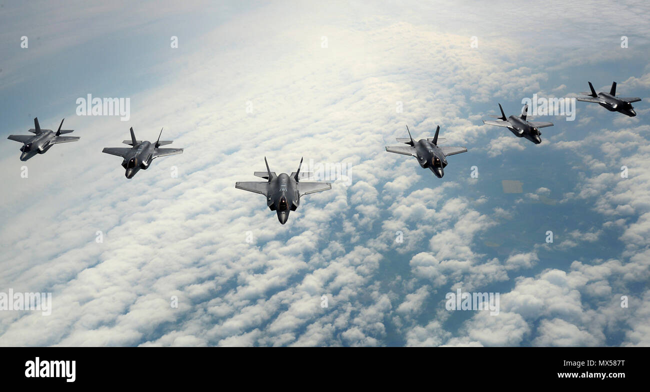 U.S. Air Force F-35 Lightning II's from Hill Air Force Base, Utah, fly ...