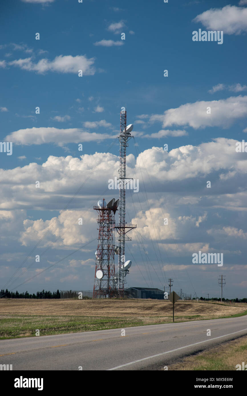 Communications Tower near Carseland, Alberta, Canada Stock Photo - Alamy