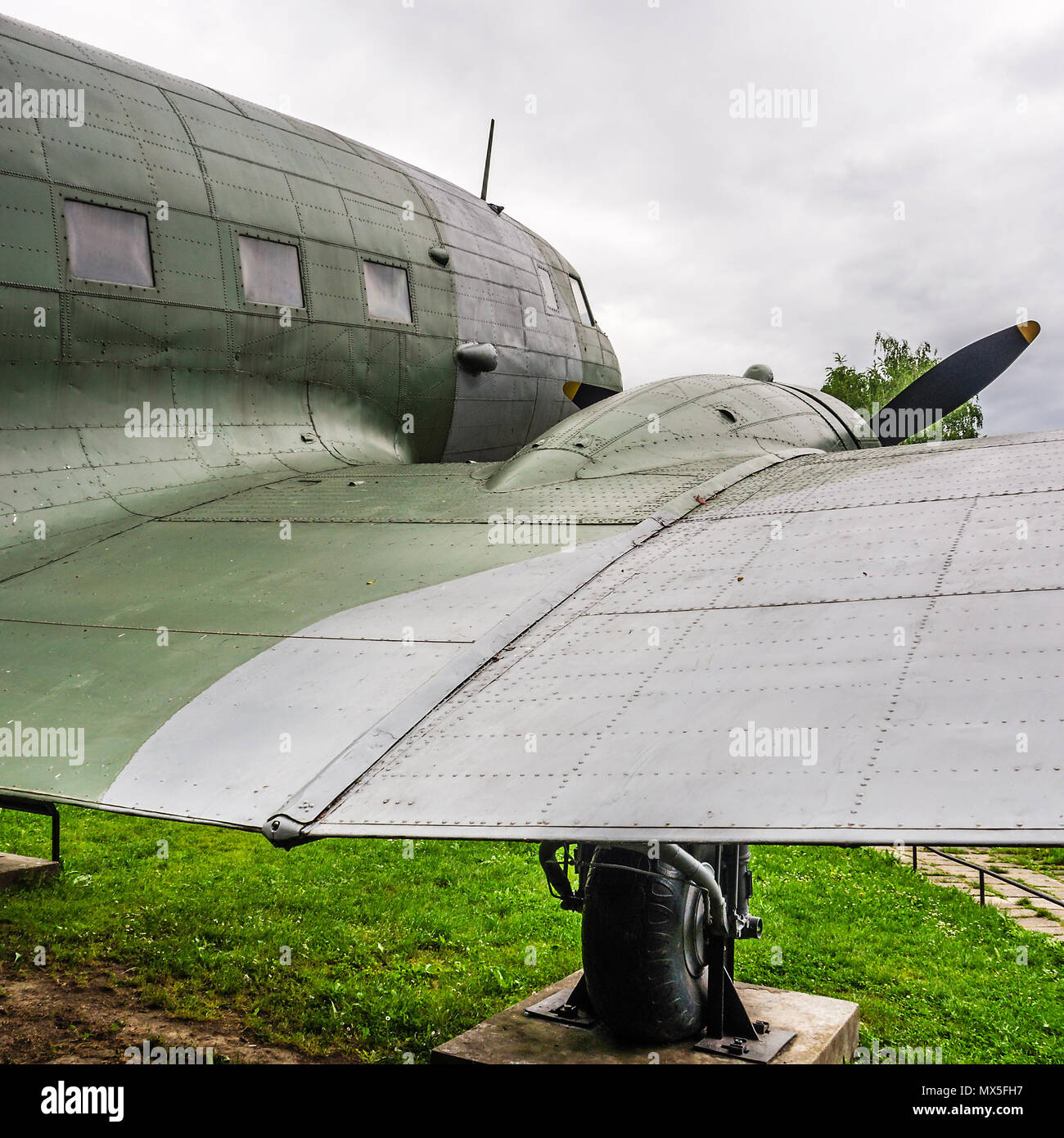 old wreck of an aircraft from WW2 used as museum Stock Photo - Alamy