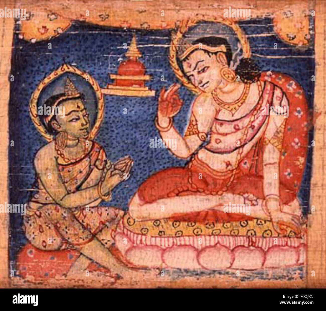 . English: Scene of Sudhana learning from one of his 52 teachers in the ...