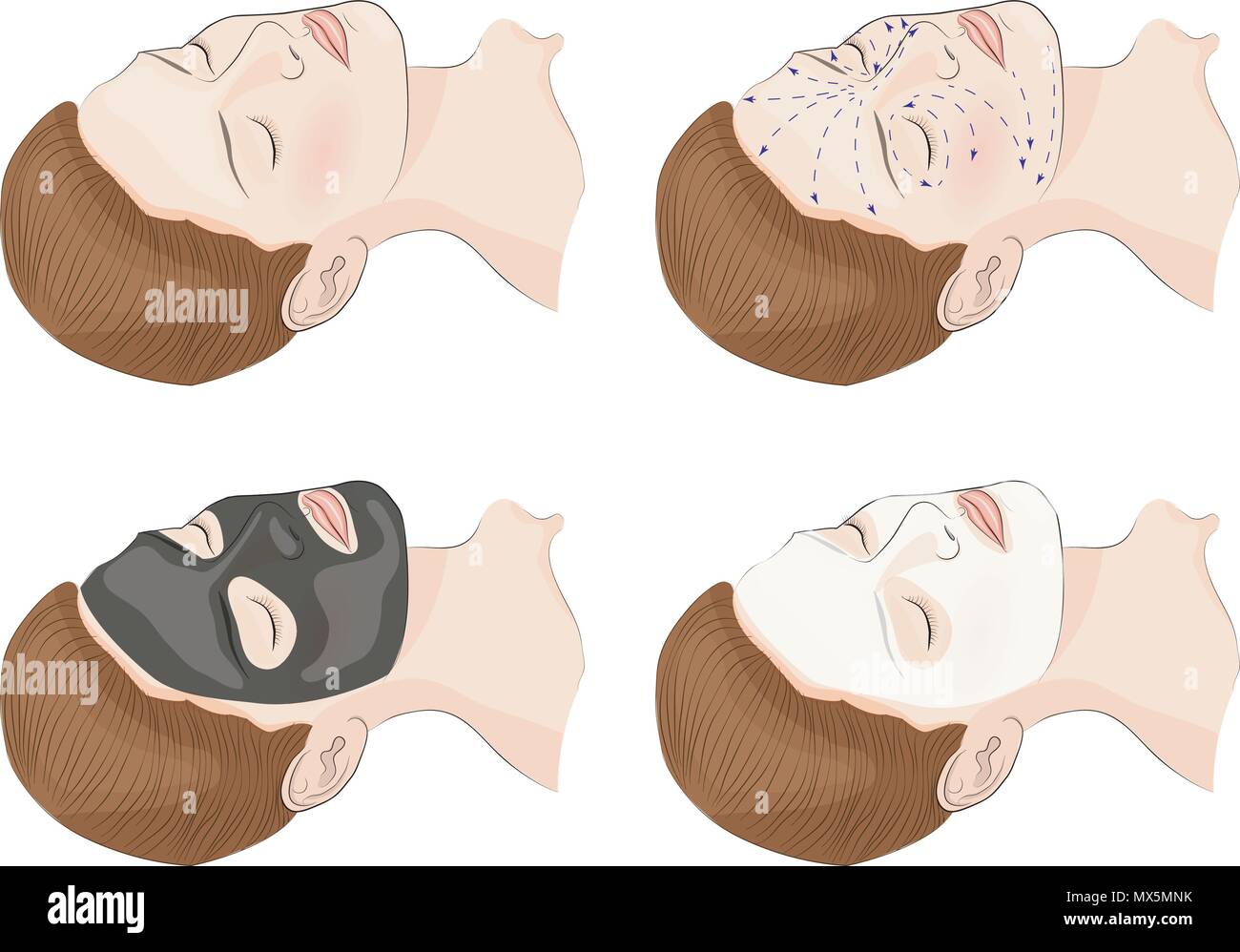 Applying face mask beauty Stock Vector Images - Alamy