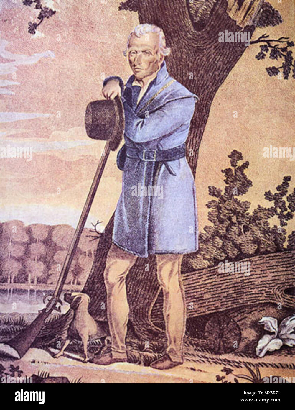 . 'Col. Daniel Boone', engraving by James Otto Lewis, based on a lost ...