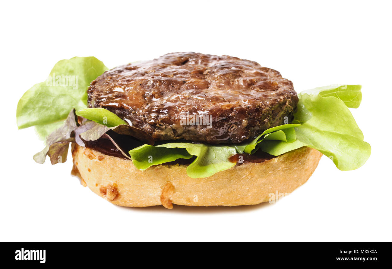 Burger making process Cut Out Stock Images & Pictures - Alamy