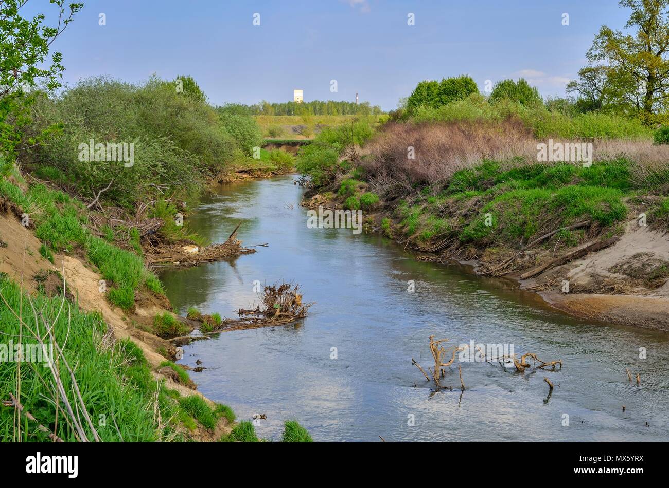 Water spring riverbank sky hi-res stock photography and images - Alamy