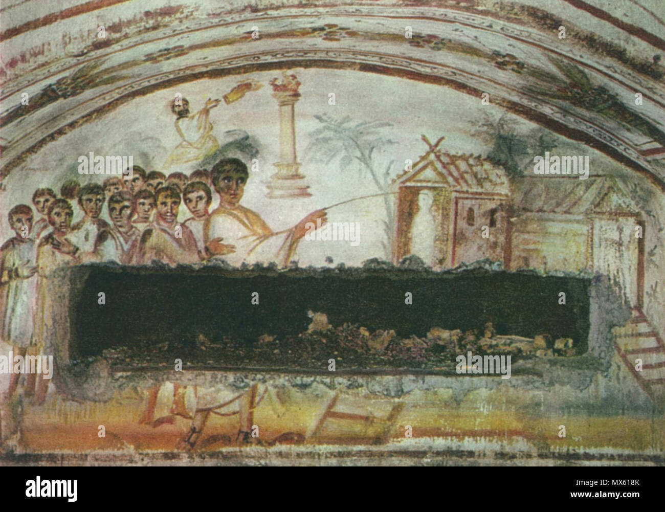 . English: Resurrection of Lazarus, Rom, Catacombe di via Latina, 4th ...