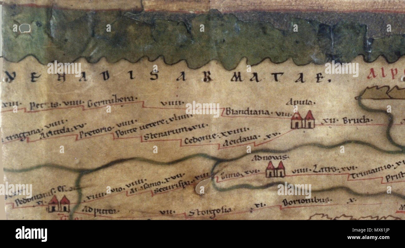 English: Location of the Ancient Roman castrum of Cedoniae in the ...