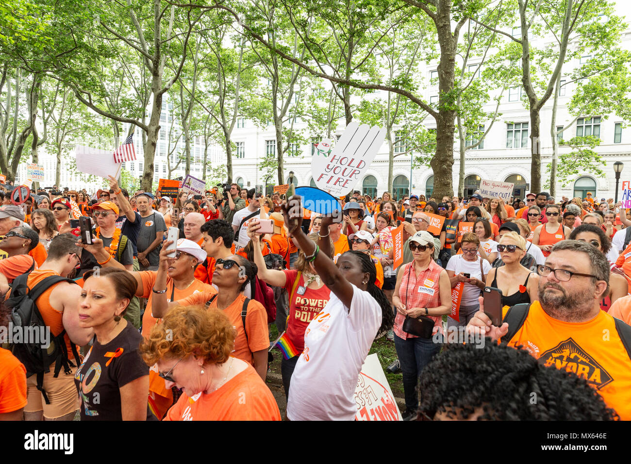 New York, USA - June 2, 2018: New Yorkers attend rally Youth Over Guns ...