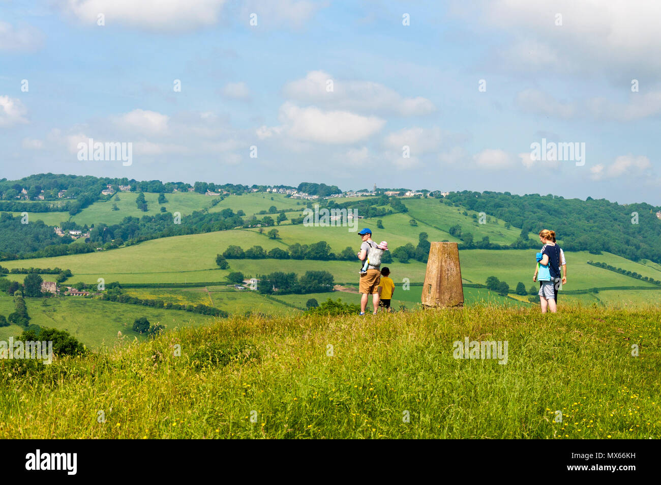 Batheaston, Somerset, UK weather. 3rd June 2018. People walking up and ...