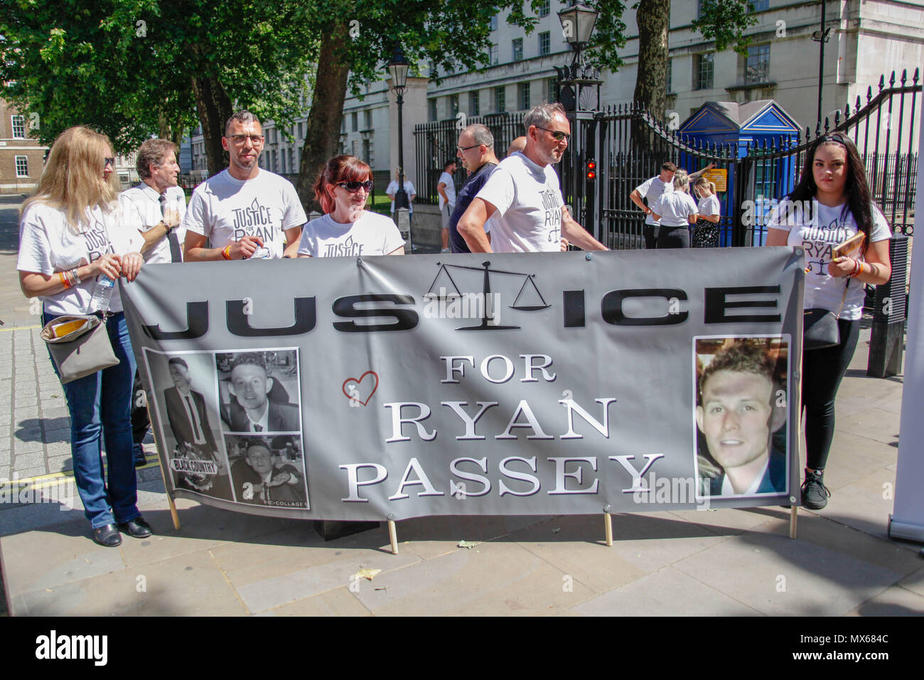 London, UK. 3rd Jun, 2018. Anti-knife crime protest opposite Downing ...