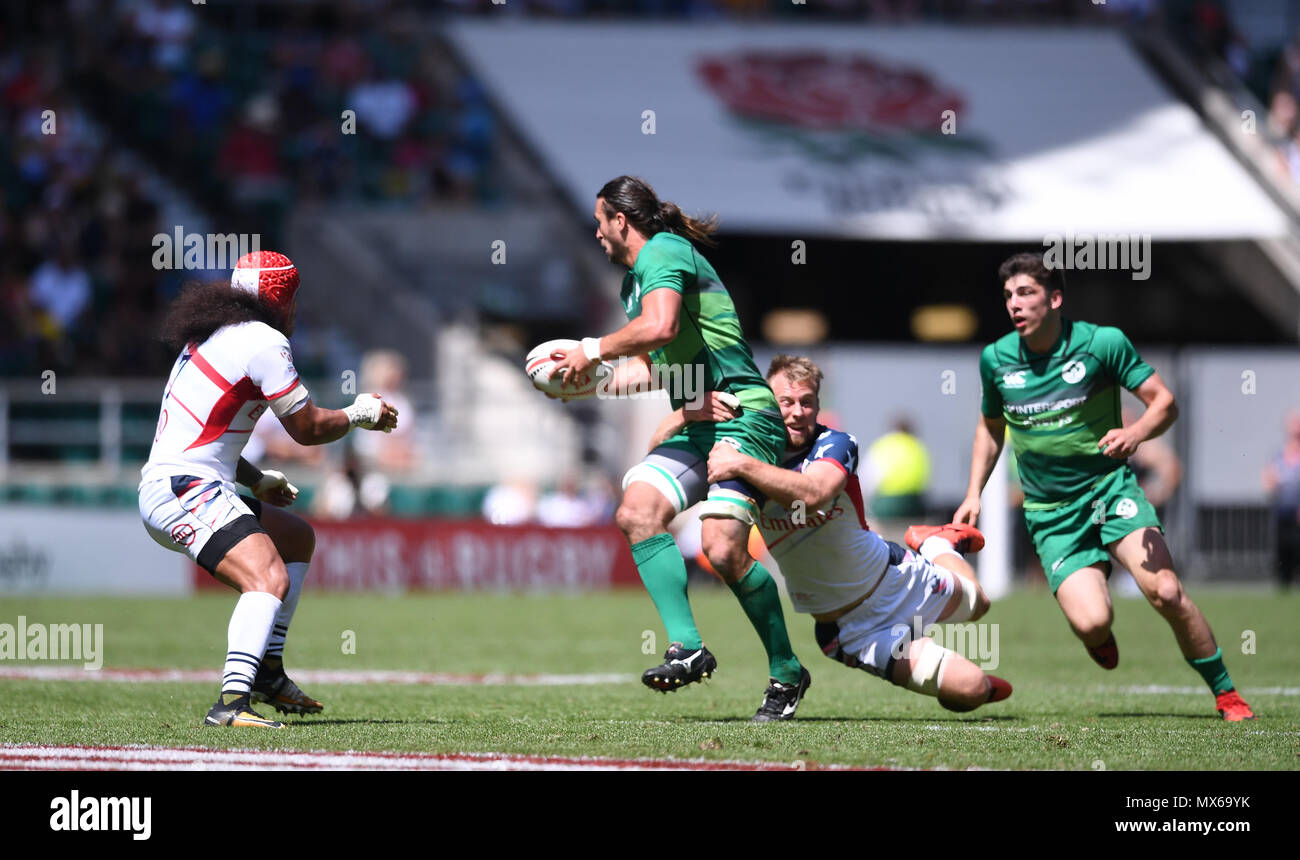 Twickenham Stadium, London, UK. 3rd June, 2018. HSBC World Rugby Sevens ...